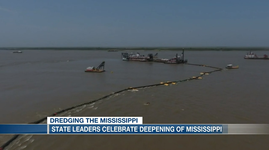 Leaders celebrate finish of first phase of Mississippi River dredging ...