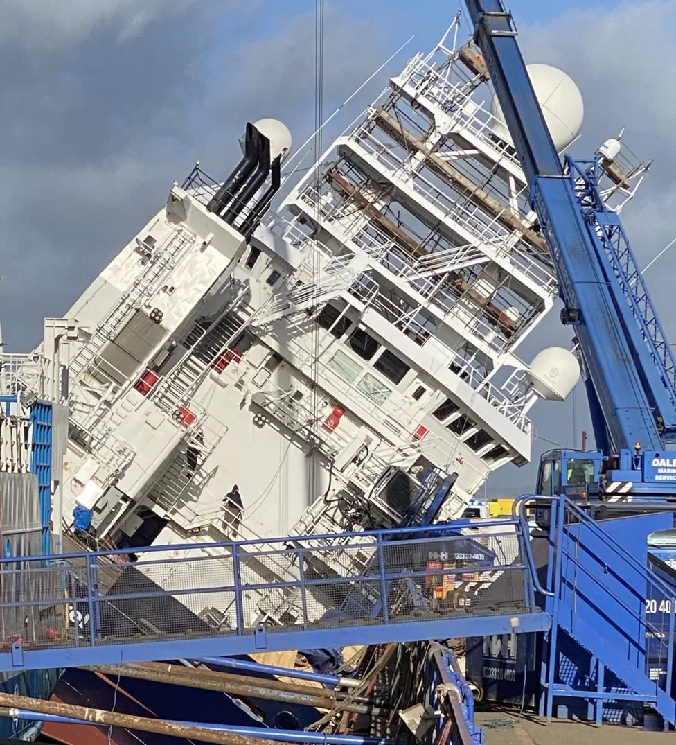 Multiple injuries after ship tips over at Edinburgh dockyard ...