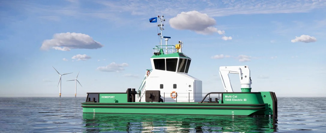 Damen unveils zero emissions Multi Cat 1908 Electric - DredgeWire ...