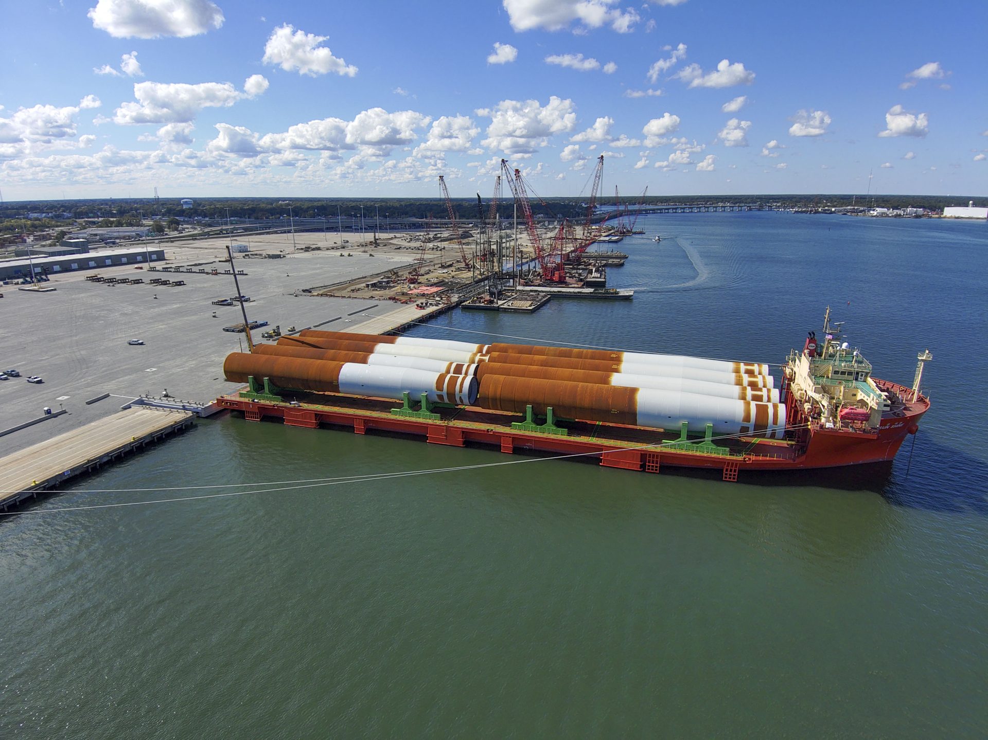 Milestone Reached: First Monopiles Arrive At Offshore Wind Staging Port ...