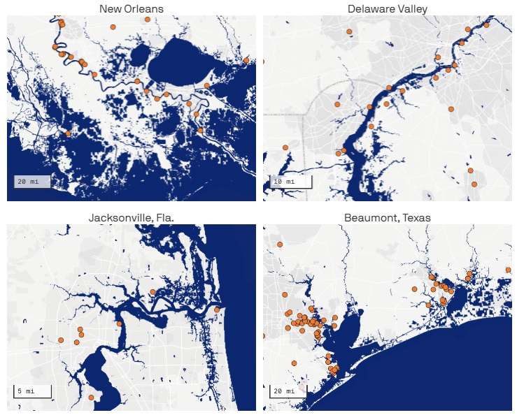 Rising sea levels threaten hazardous waste facilities along U.S. coast ...