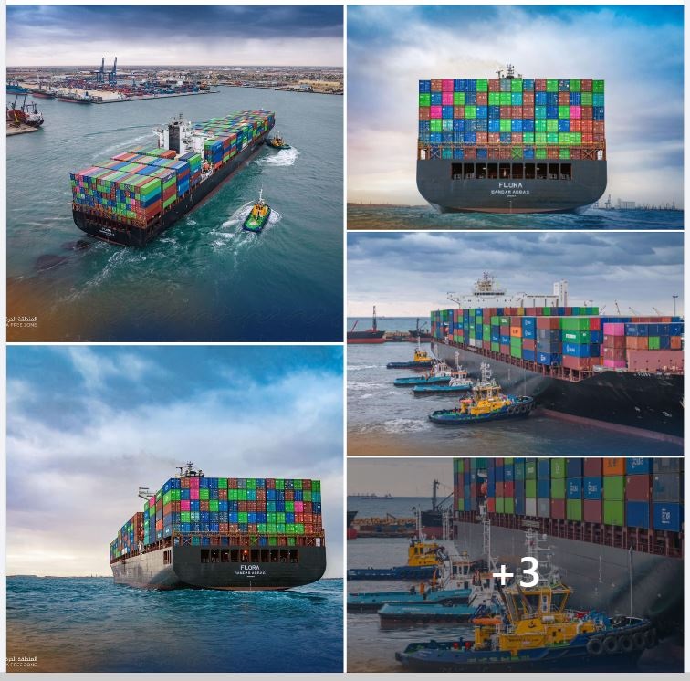 Largest container-loaded ship to enter Libyan ports docks at MFZ ...