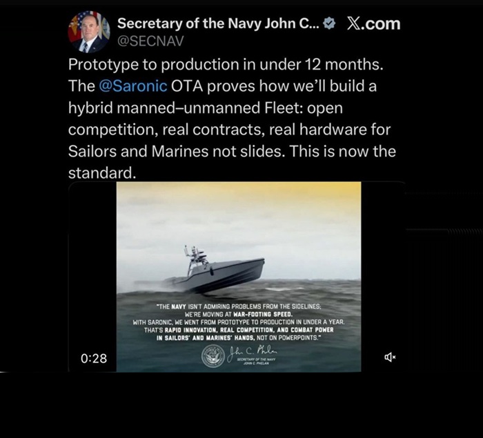 Saronic Wins $392M Navy Contract, Nearly $200M Awarded Upfront ...