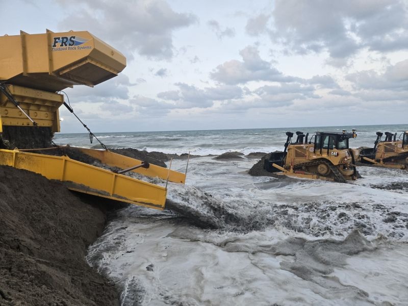 Sand Placement Operations Advance Martin County Shore Protection ...