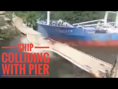 Ship Accident- Ship Colliding with Shipyard Pier-16-June-2020 ...
